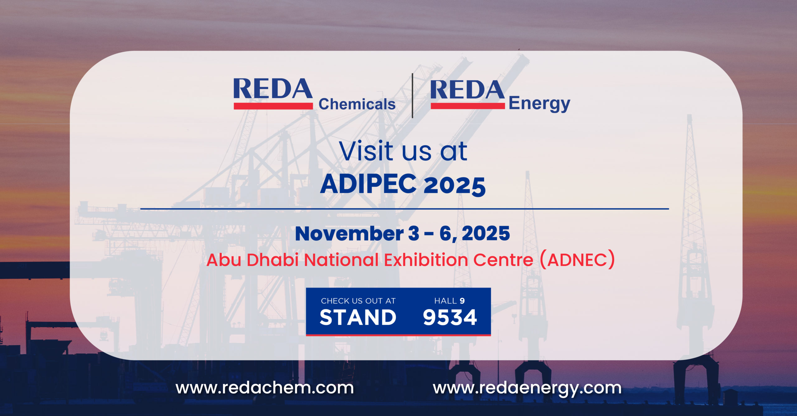 REDA to Exhibit at ADIPEC 2025 - REDA Chemicals
