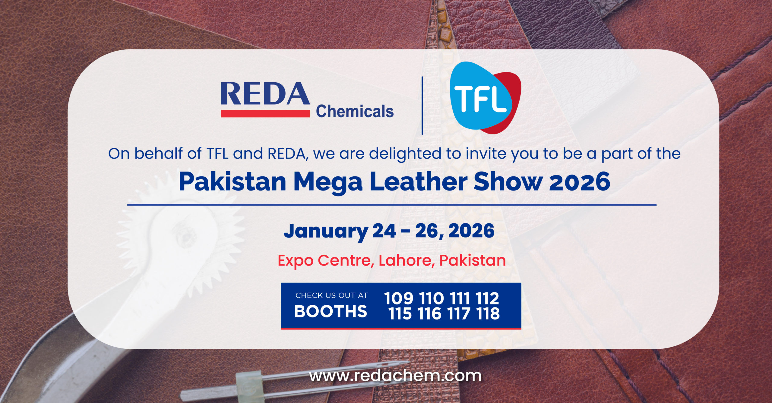 REDA Chemicals at Pakistan Mega Leather Show 2026 - REDA Chemicals